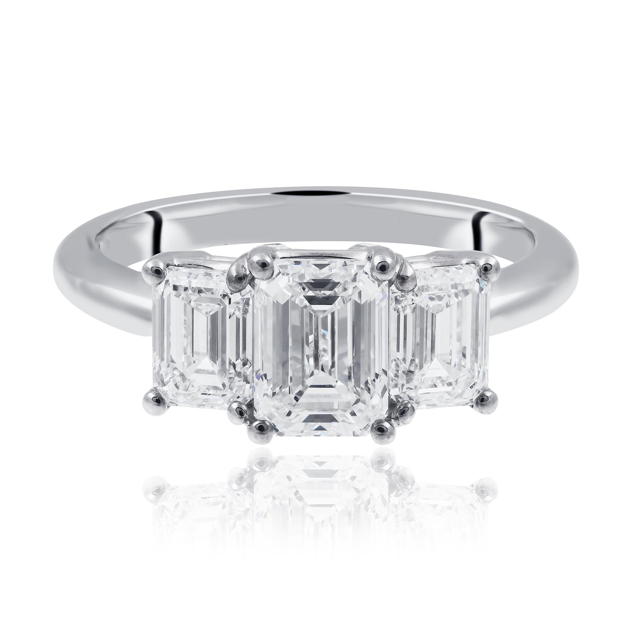 Emerald Cut Diamond Trilogy - Stones Diamonds