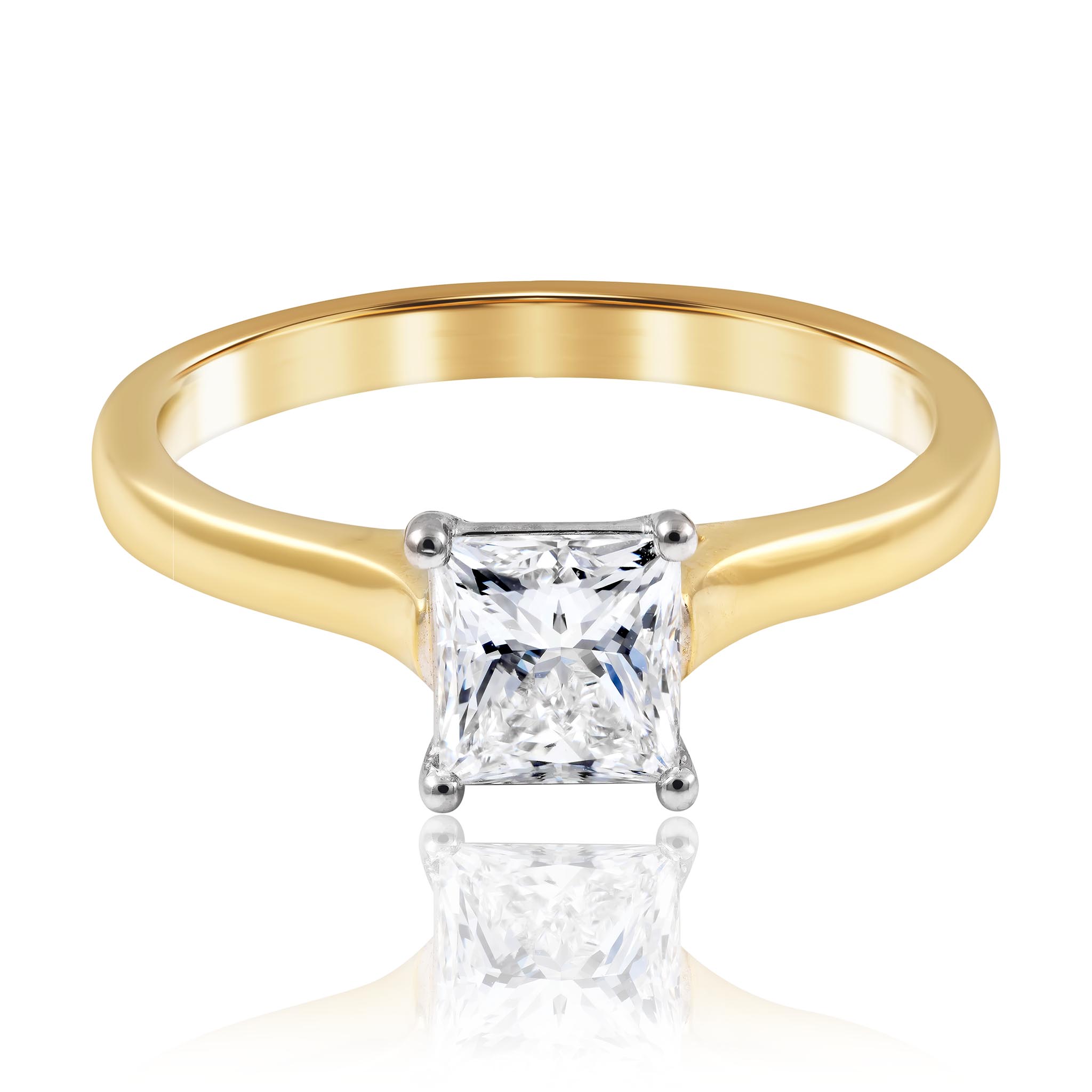 Princess Cut Engagement Ring - Stones Diamonds