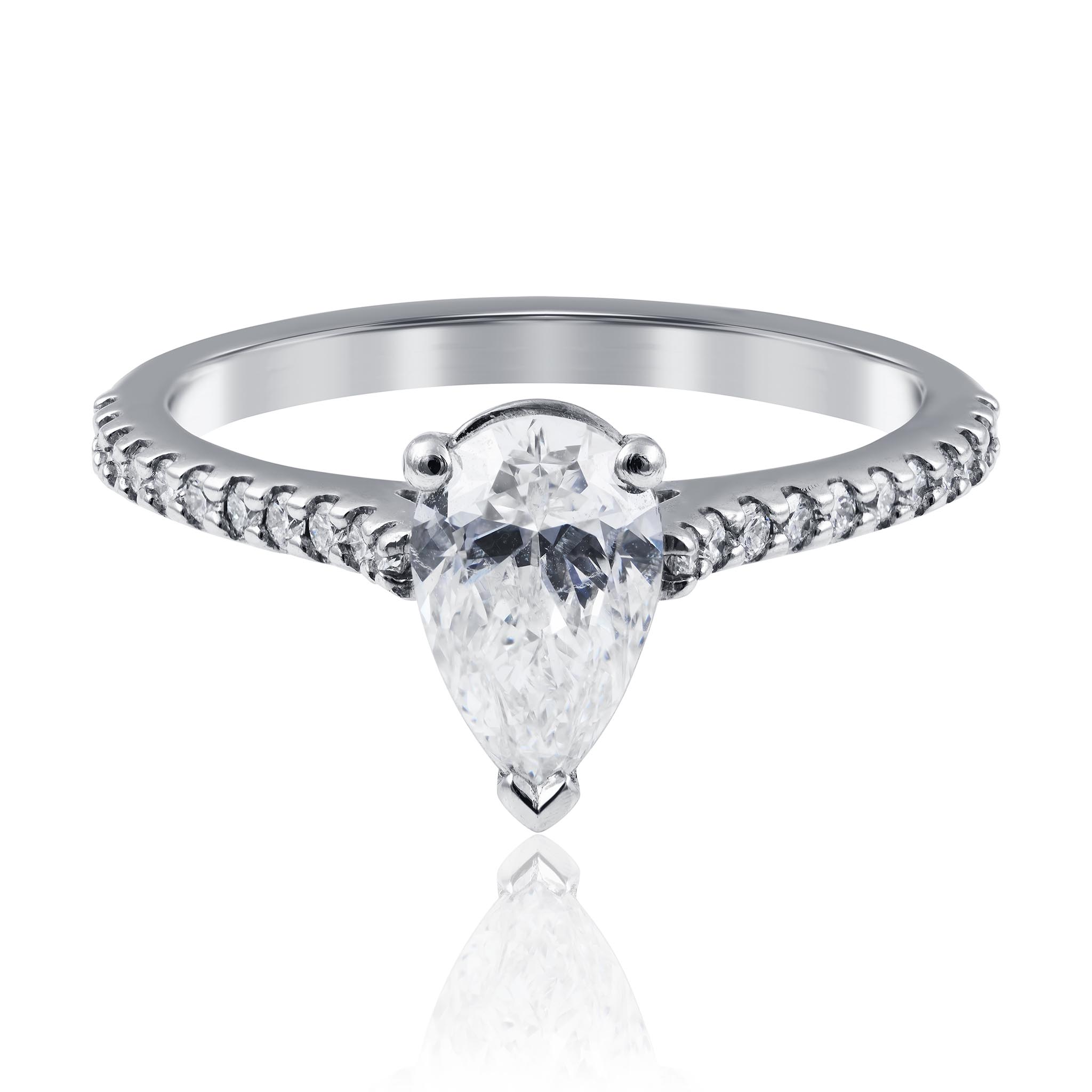1ct Pear Cut Diamond Engagement Ring - Stones Diamonds