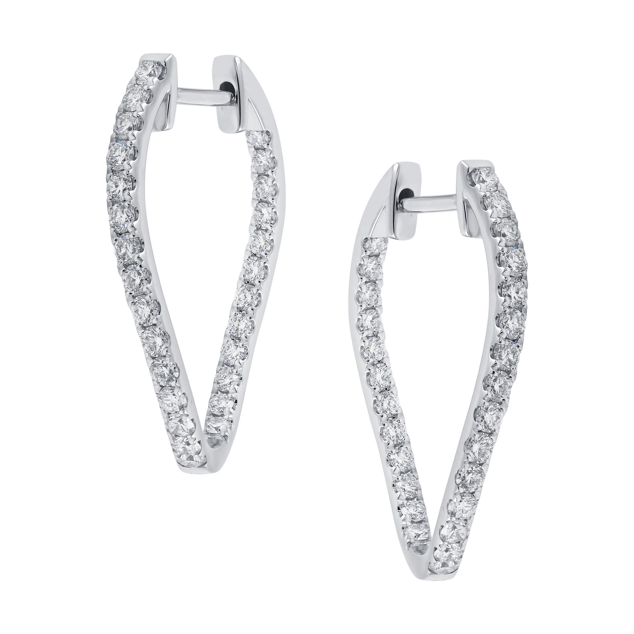 Twisted Diamond Hoops - Stones Diamonds