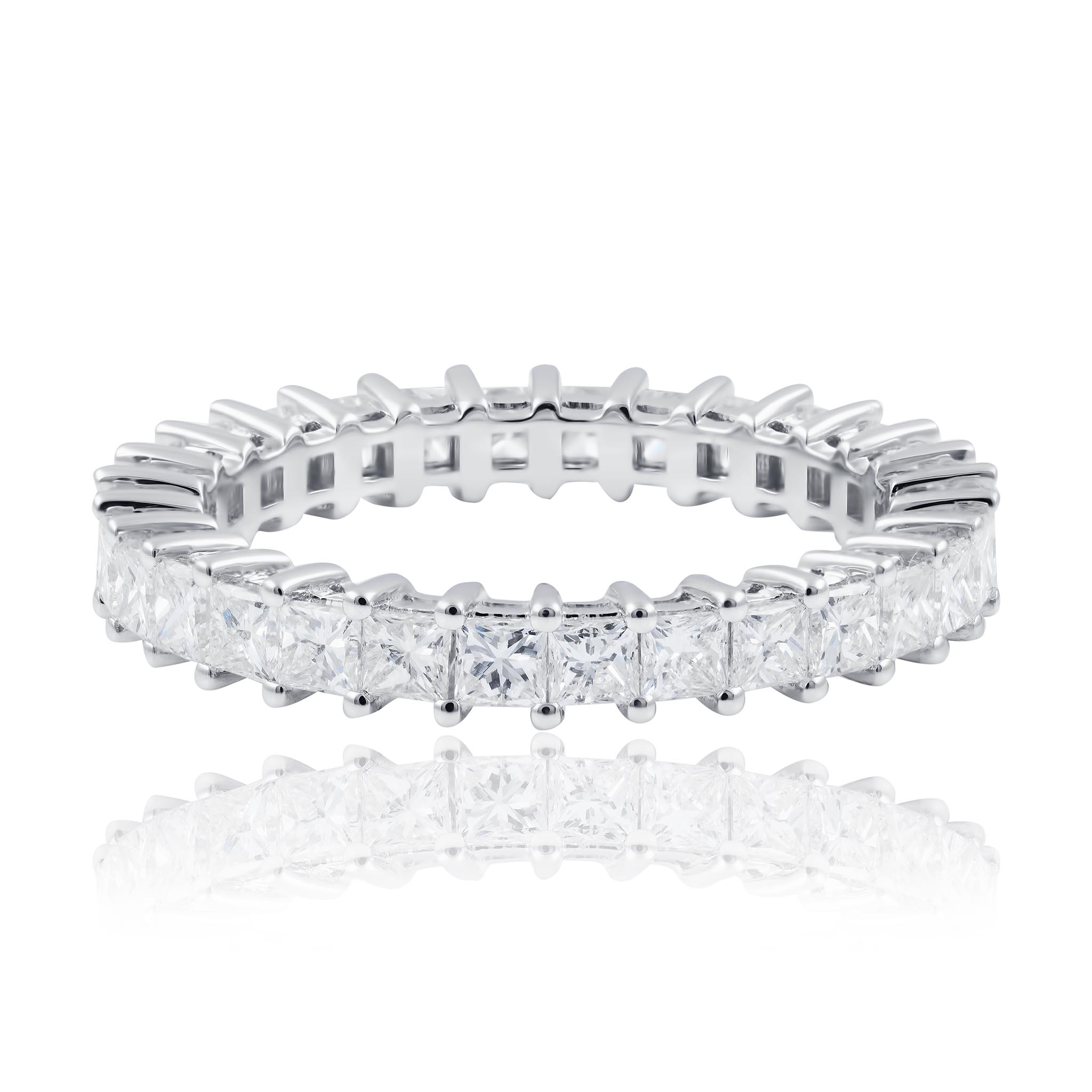 Princess Cut Full Hoop Diamond Ring - Stones Diamonds