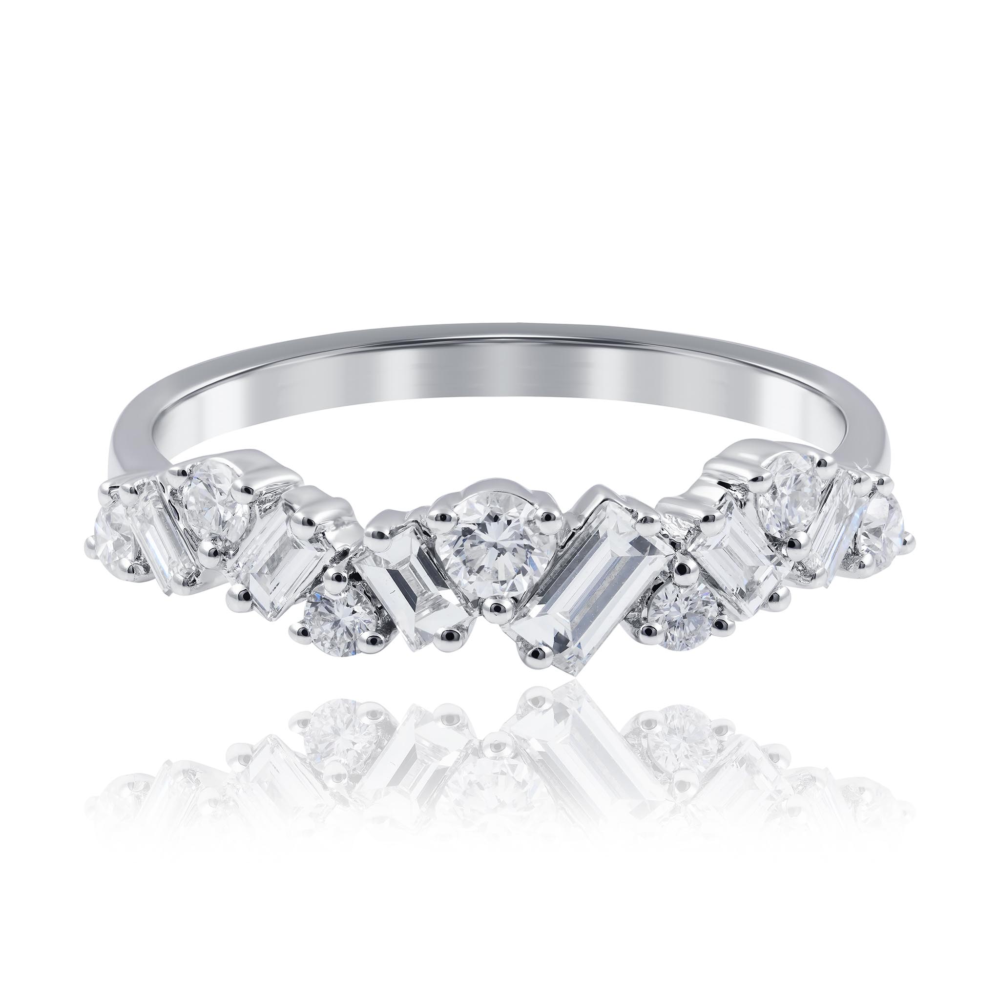 Diamond Wedding Ring, Mixed Diamond Cuts - Stones Diamonds