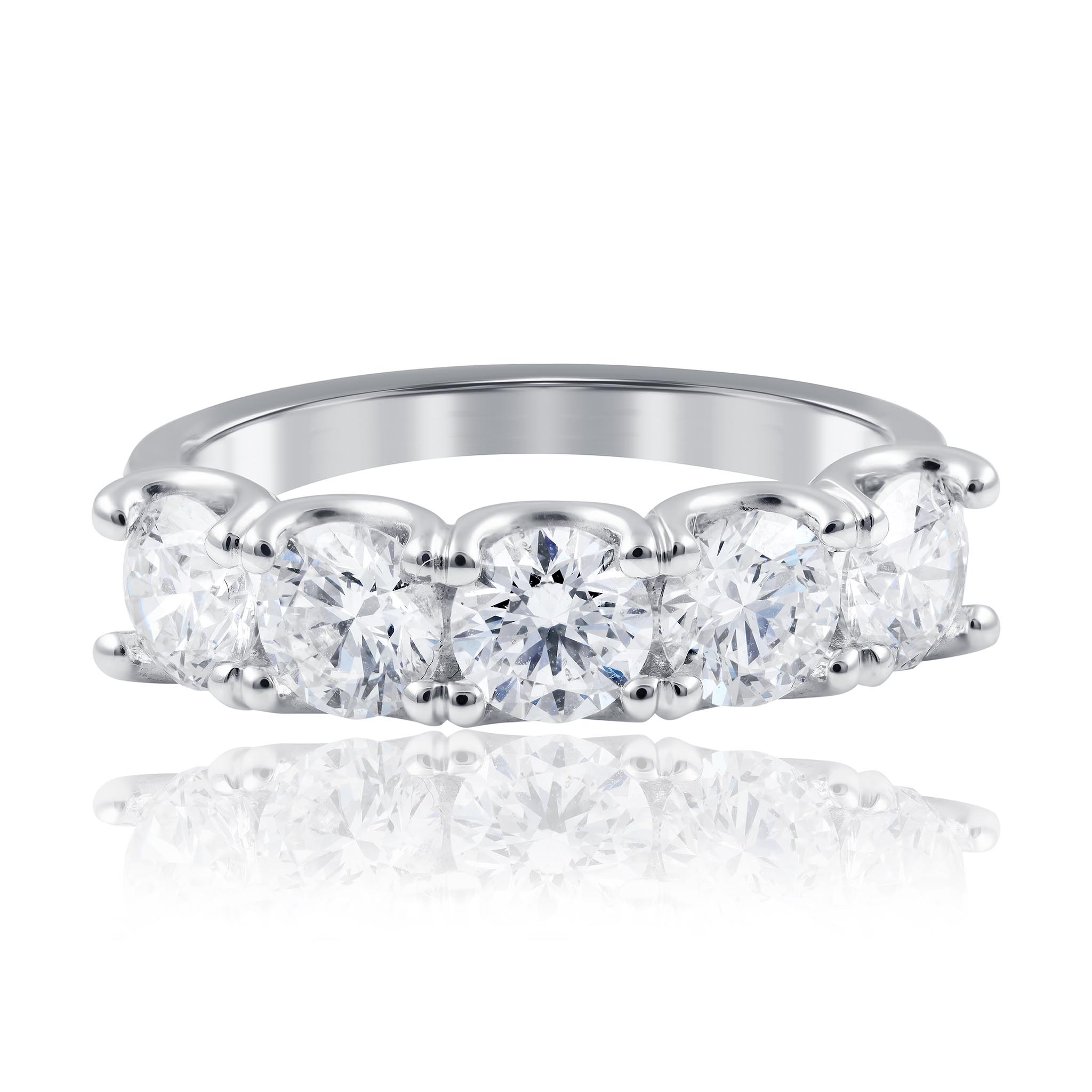 Five Stone Round Diamond Ring - Stones Diamonds