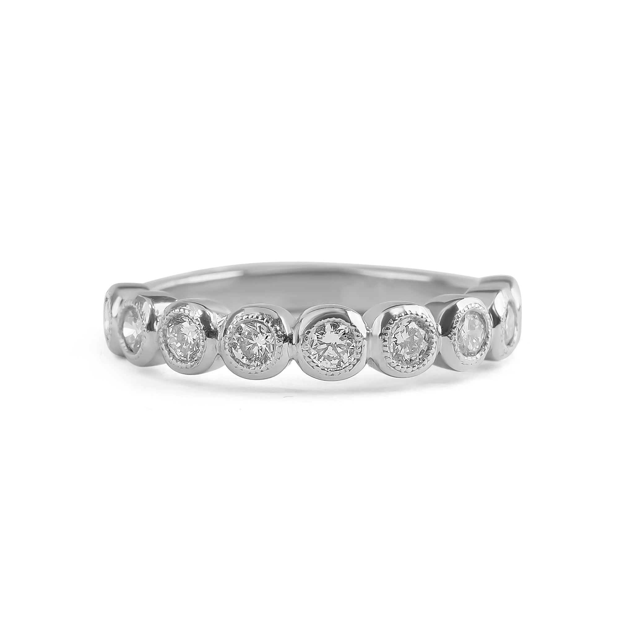 Platinum Bezel Set Diamond Band