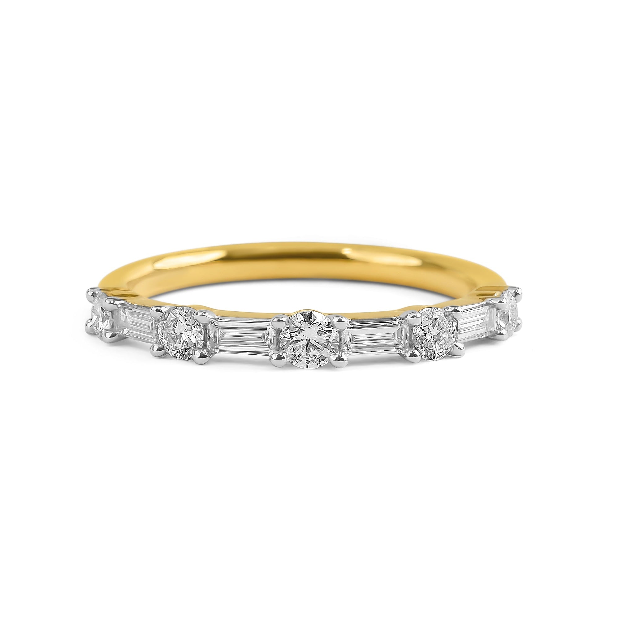 Two Tone Mixed Cut Diamond Band